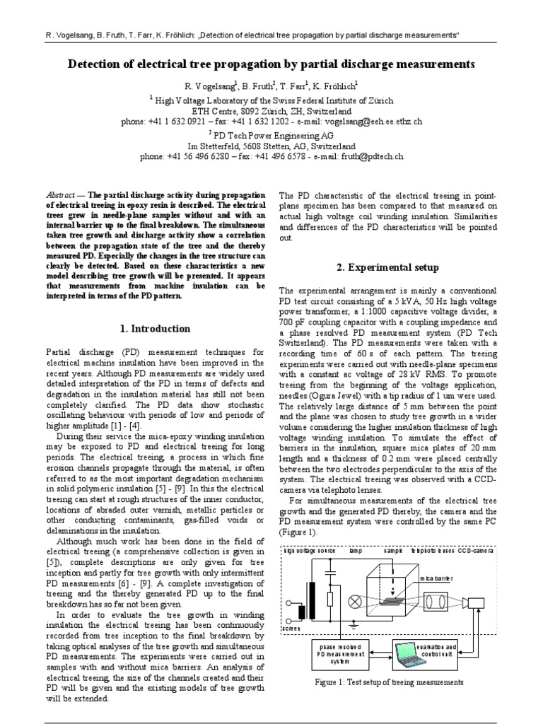Detection of electrical tree propagation by partial discharge ...