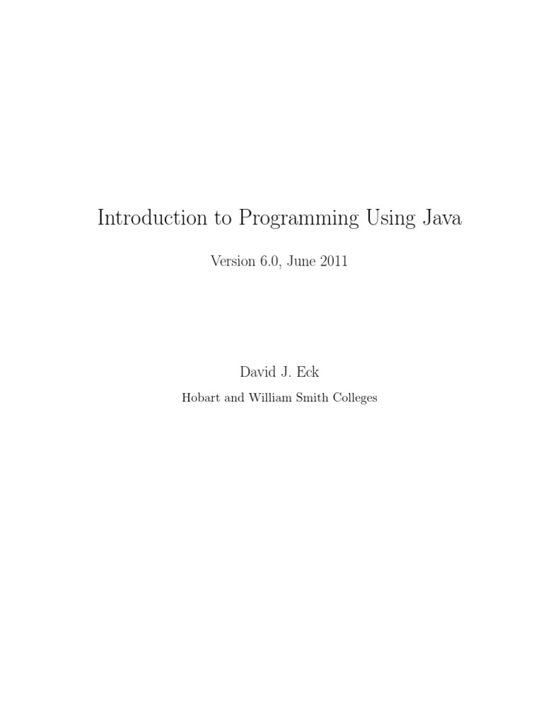 Introduction To Programming Using Java by David Eck | PDF | Central Processing Unit | Computer ...