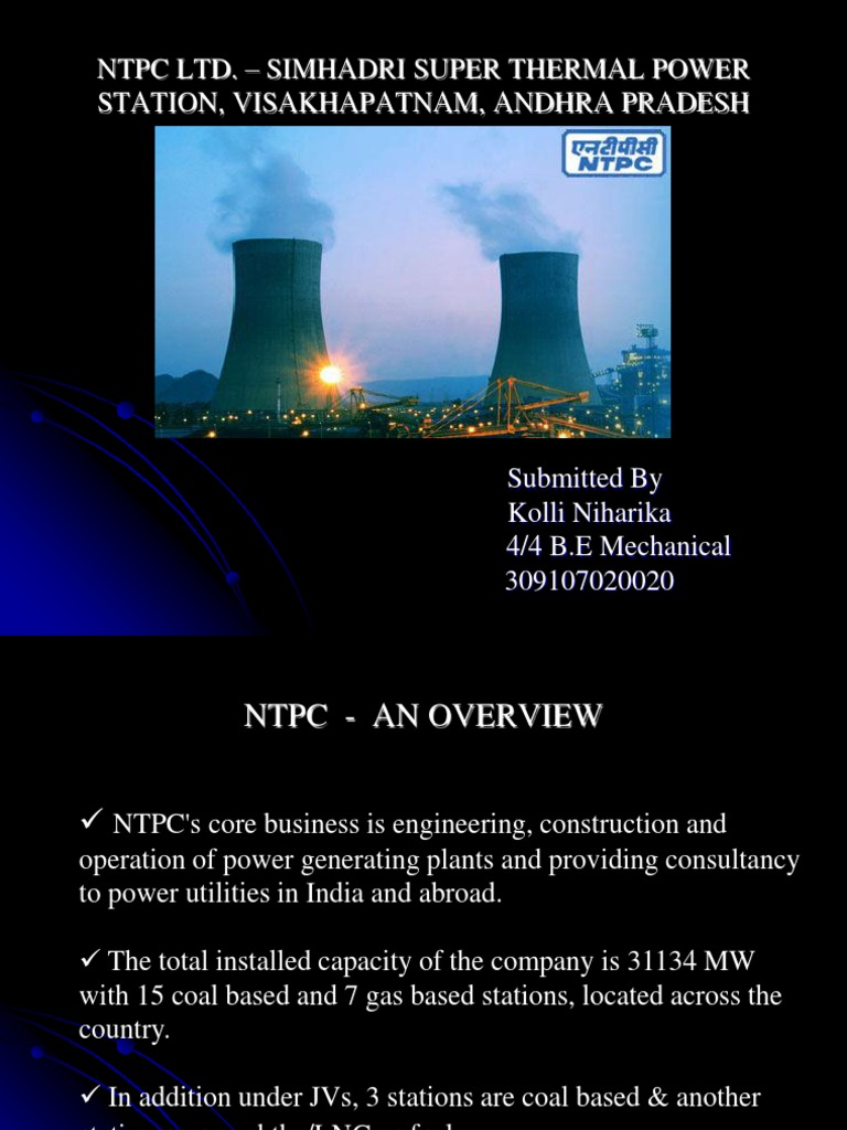 NTPC Ltd. - Simhadri Super Thermal Power Station, Visakhapatnam, Andhra ...