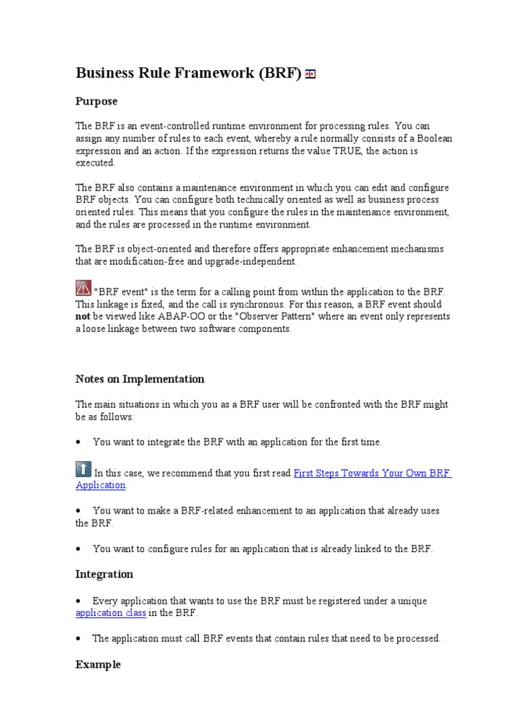 Business Rule Framework (BRF) : Purpose | Download Free PDF | Runtime System | Component Based ...