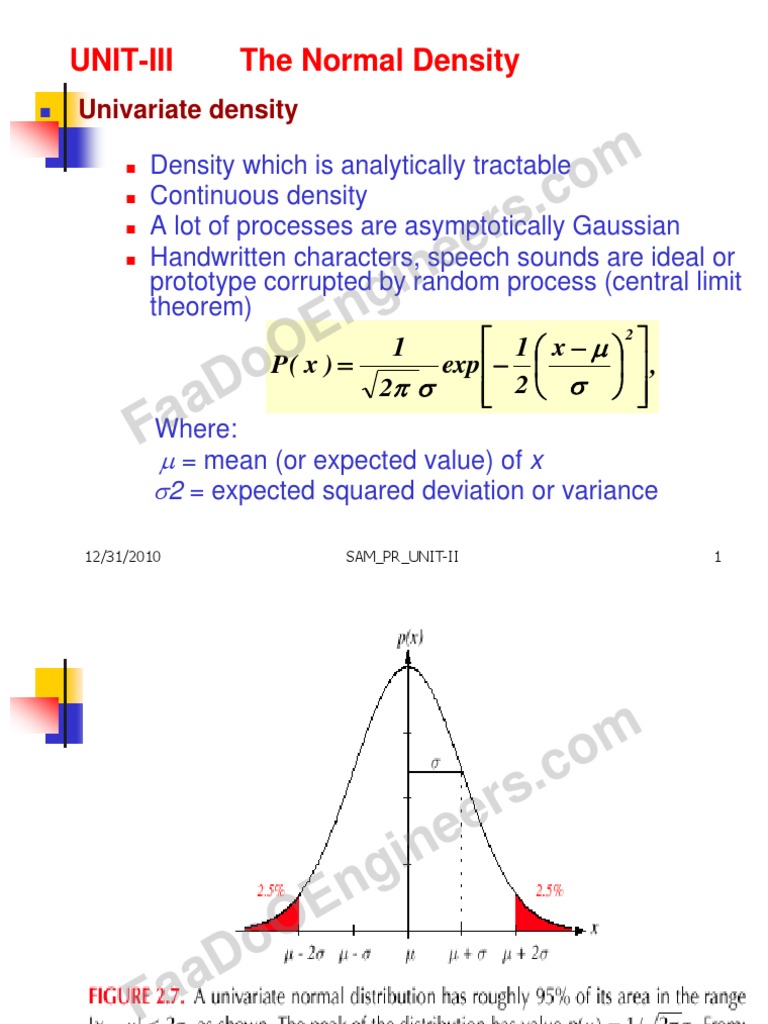 UNIT-III The Normal Density | PDF | Statistical Theory | Teaching ...