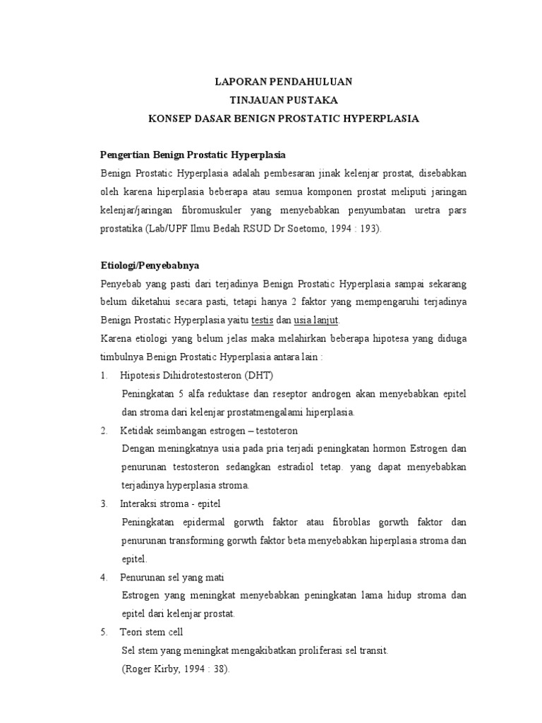 Askep Benigna Prostat Hiperplasia (BPH) | PDF