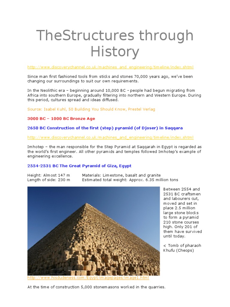 Structures in History | PDF | Egyptian Pyramids | Dome