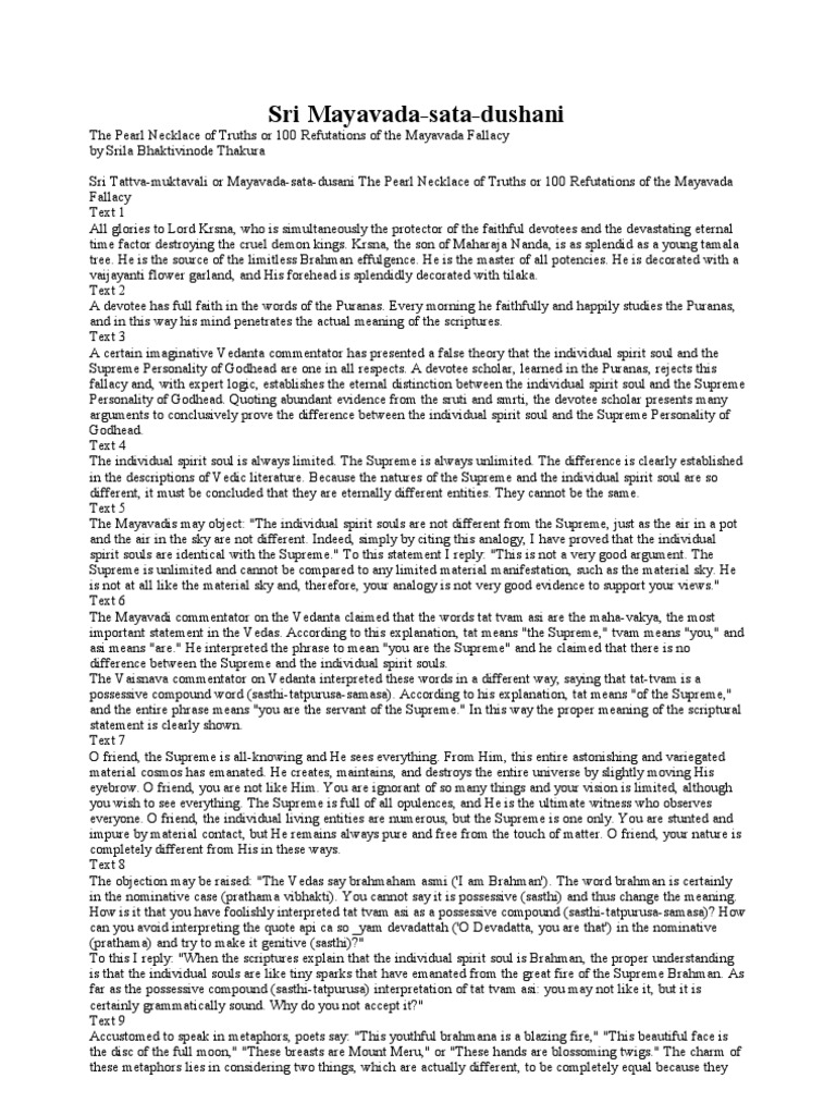 Sri Mayavada-Sata-Dushani | PDF | Brahman | Maya (Illusion)