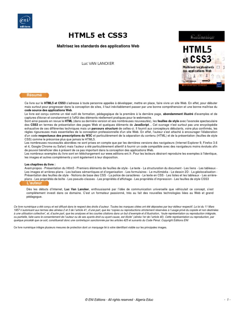HTML5 CSS | PDF | Feuilles de style en cascade | HTML5