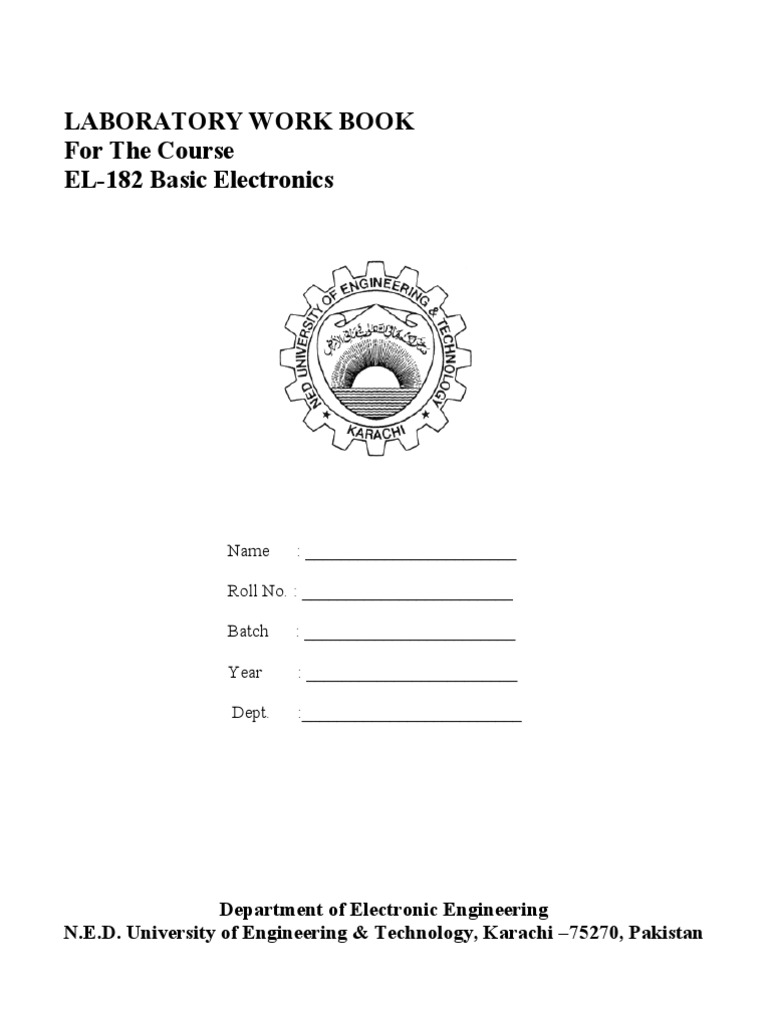 Basic Electronics Course Lab Workbook | PDF