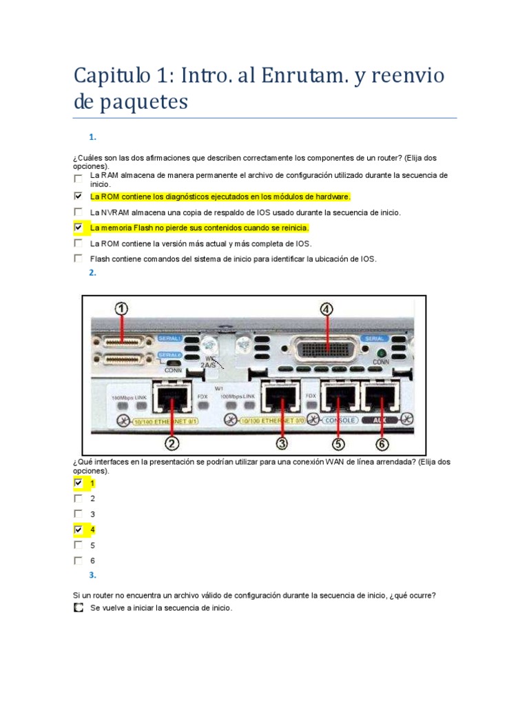 Componentes y funciones de un router CCNA | PDF
