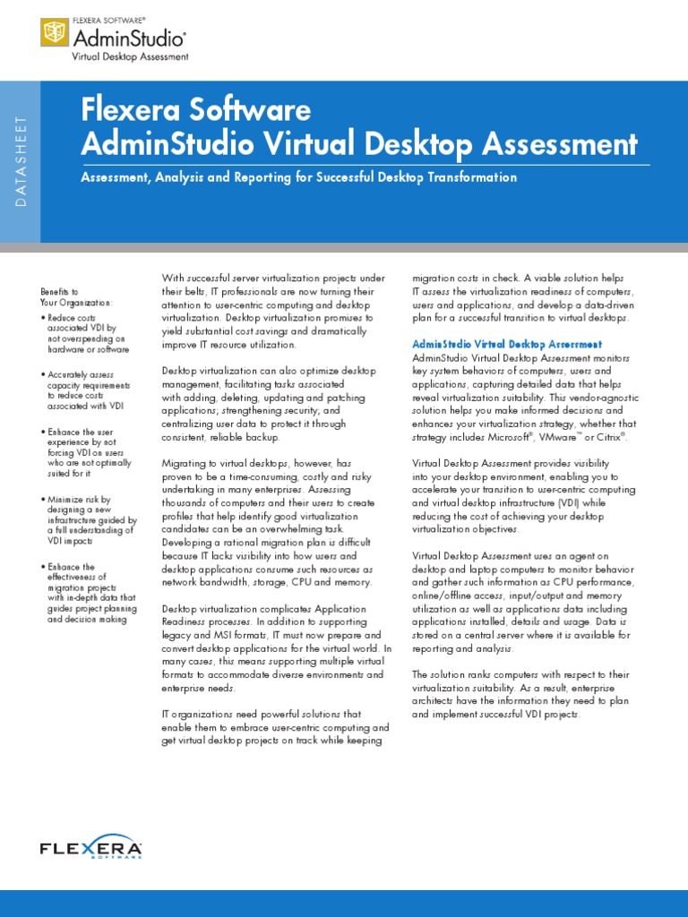 Virtual Desktop Assessment Datasheet | PDF | Virtualization | Desktop ...