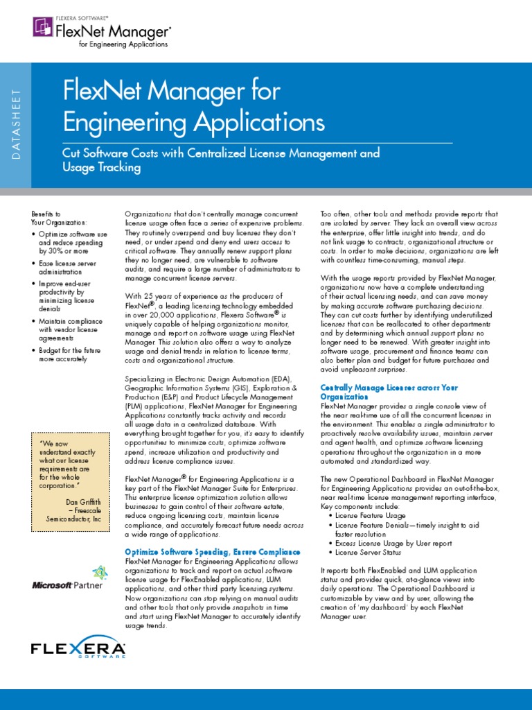 FlexNet Manager For Engineering Apps Datasheet | PDF | Product ...