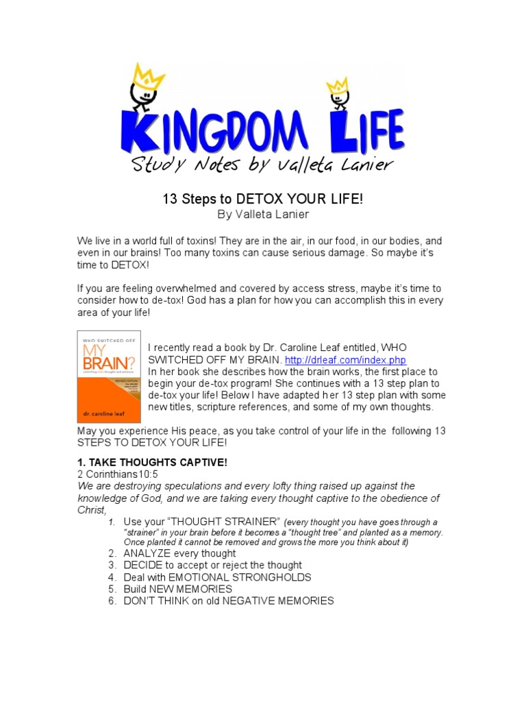13 Steps To Detox Your Life | PDF | Forgiveness | Laughter