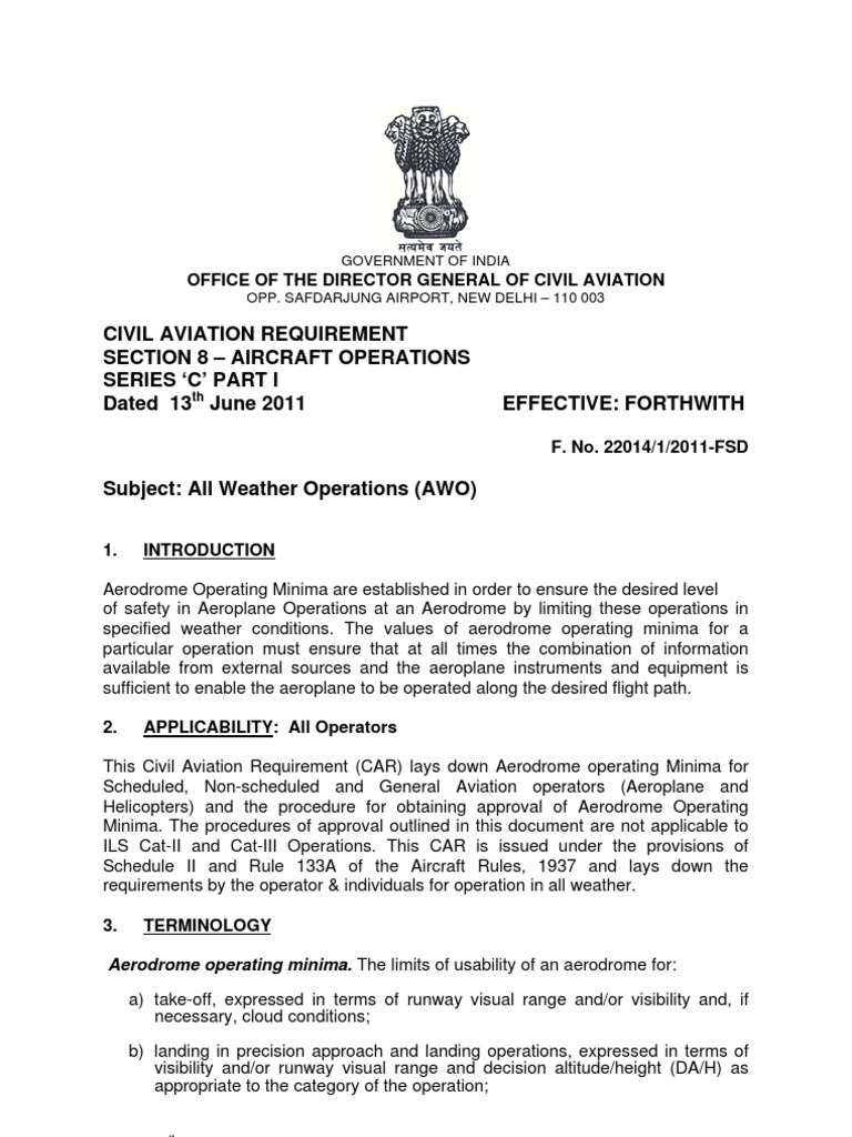 Civil Aviation Requirements Approaches | PDF | Visual Flight Rules ...