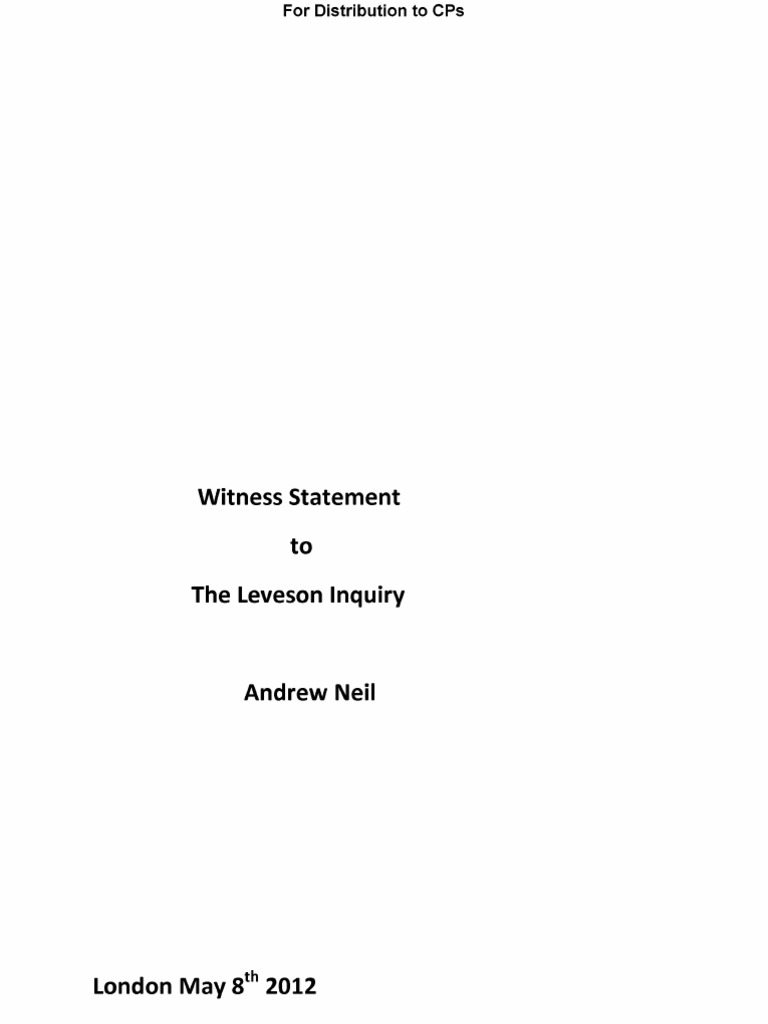 Leveson Inquiry Witness Statement of Andrew Neil | PDF | Rupert Murdoch ...