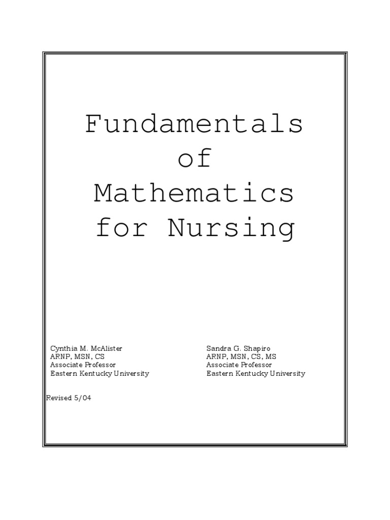 Nursing Math | PDF | Fraction (Mathematics) | Division (Mathematics)