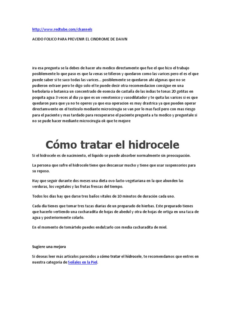 Tratamiento Natural para Hidrocele | PDF | Medicina CLINICA ...