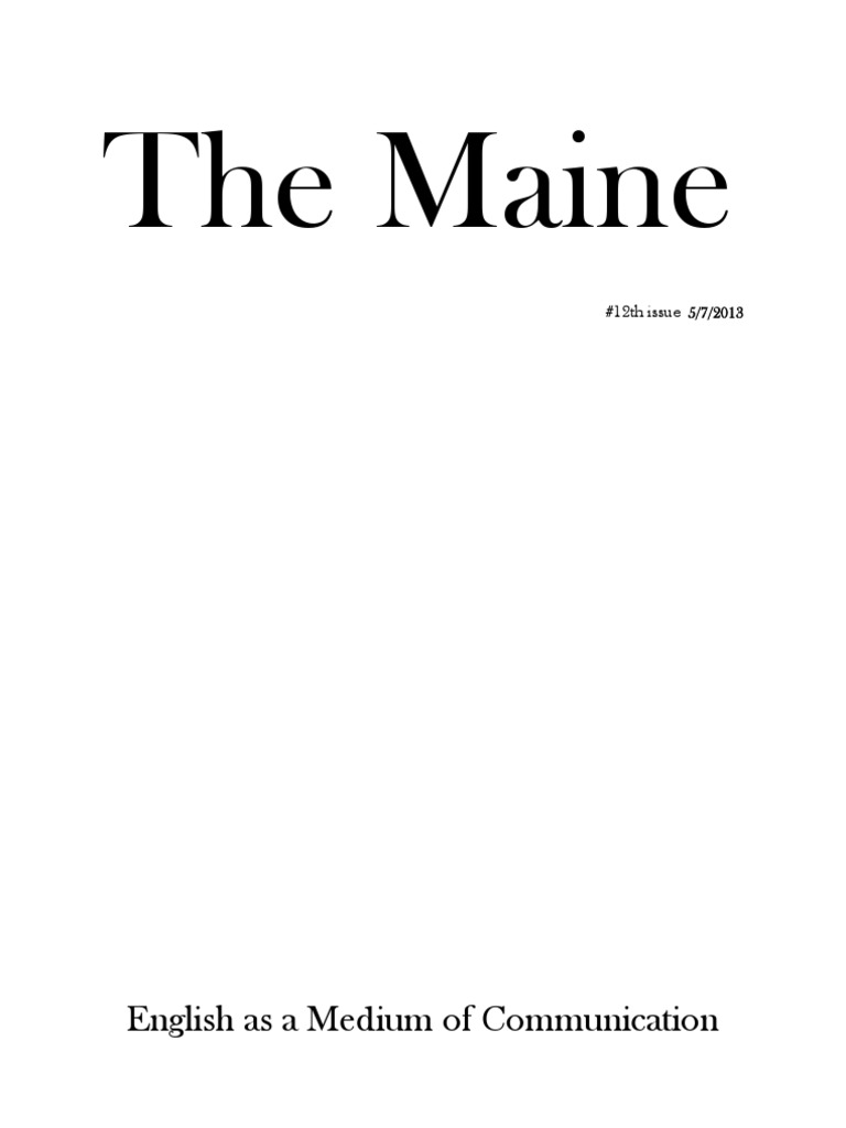 The Maine: English As A Medium of Communication | PDF | English ...