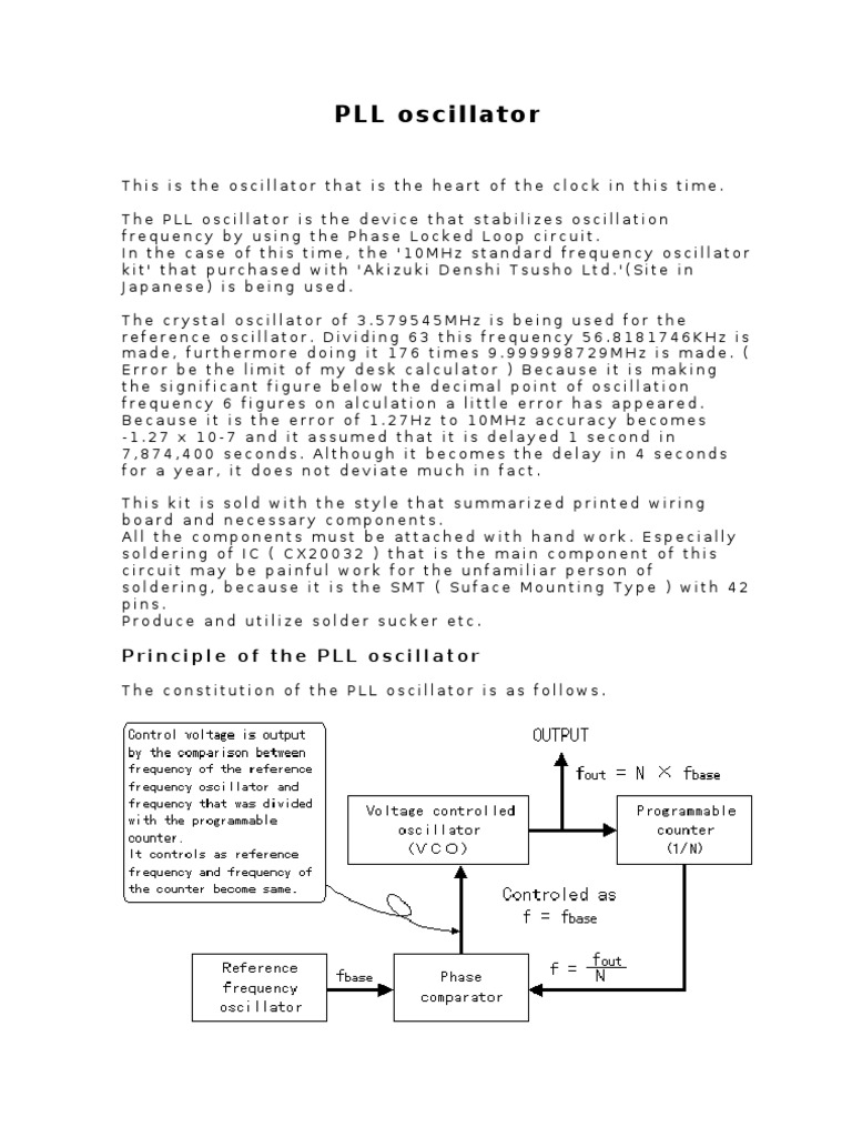 PLL Oscillator | PDF | Electronic Design | Electromagnetism