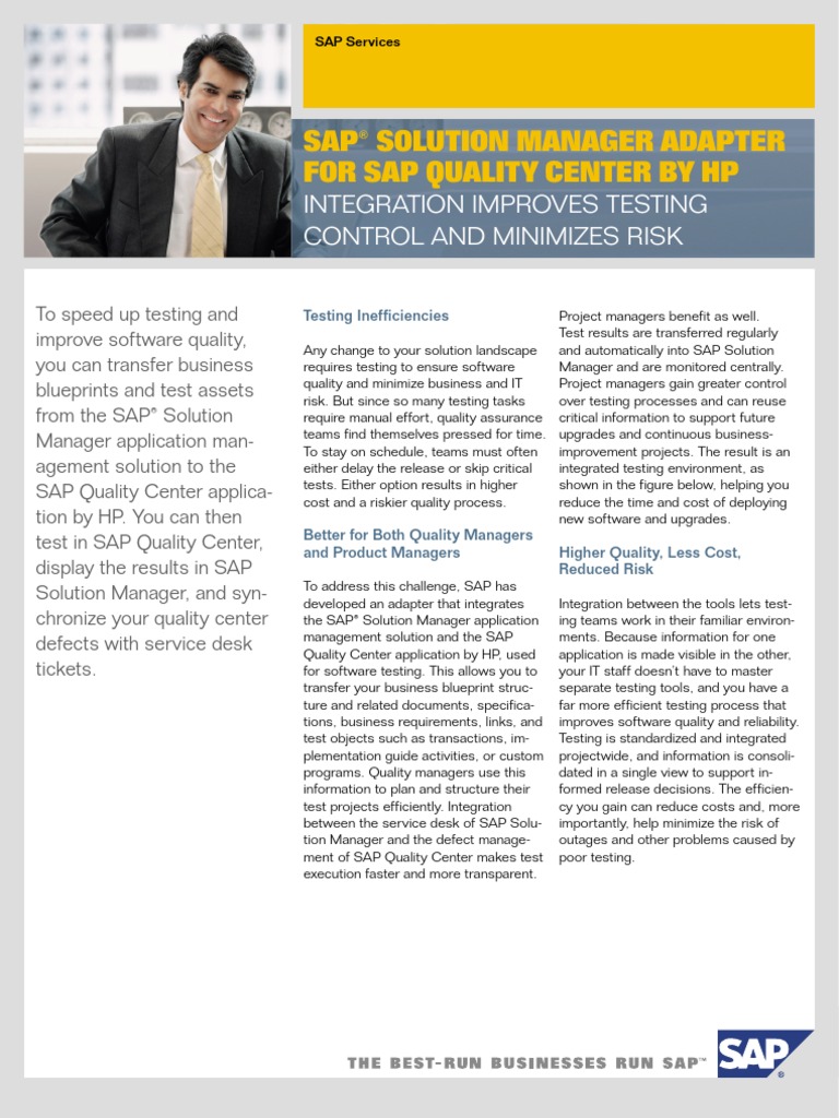 Sap® Solution Manager Adapter For Sap Quality Center by HP | PDF ...