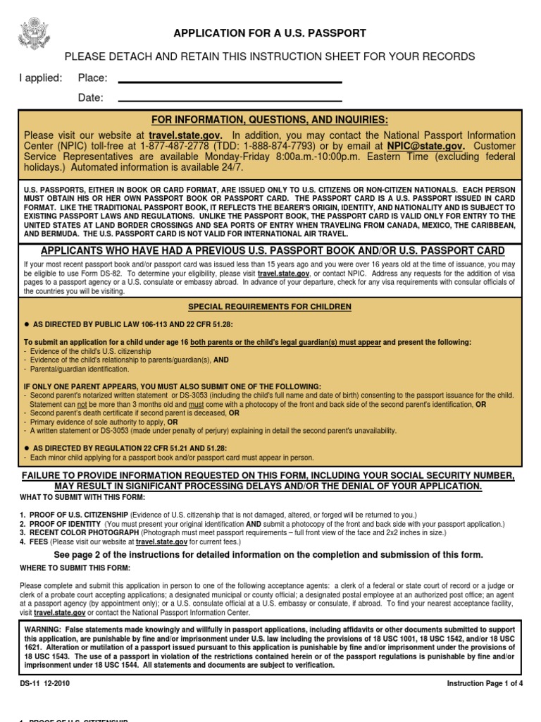 Passport Application Complete | PDF | United States Nationality Law ...