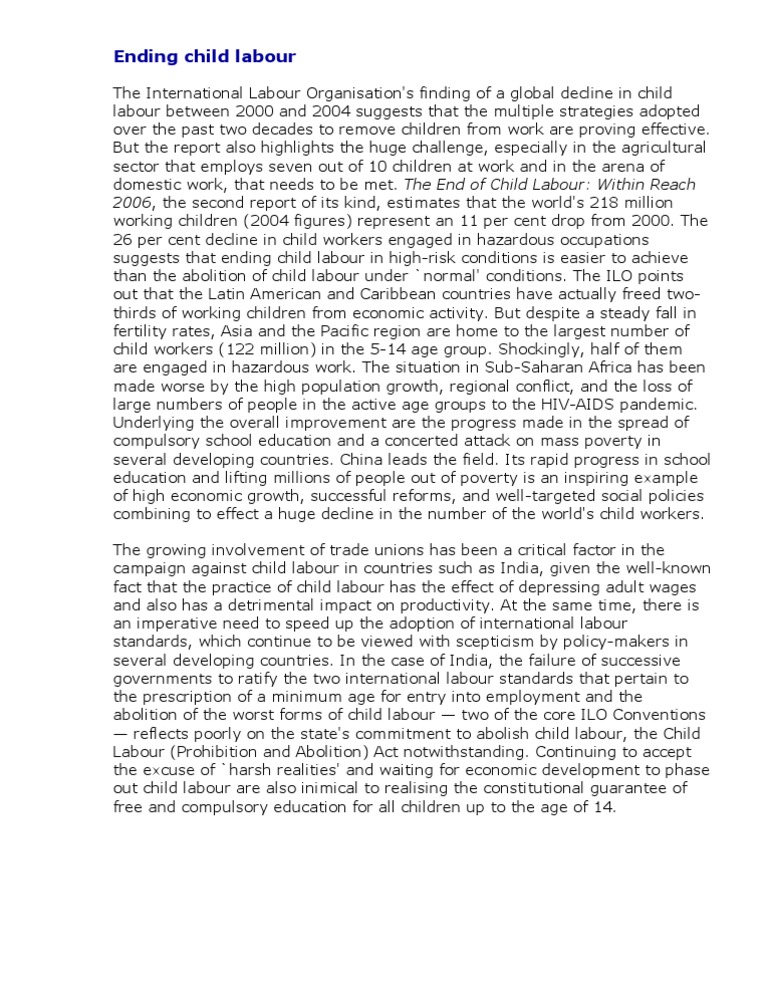 Child Labour | PDF | Child Labour | International Labor Standards