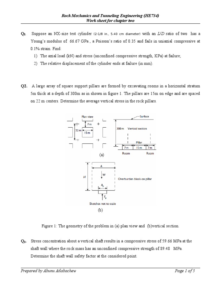 Chapter 2 Worksheet | PDF | Stress (Mechanics) | Strength Of Materials