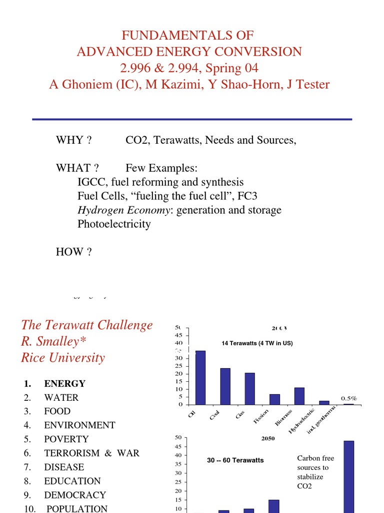 Advanced Energy Conversion Fundamentals | PDF | Hydrogen Economy | Fuel ...
