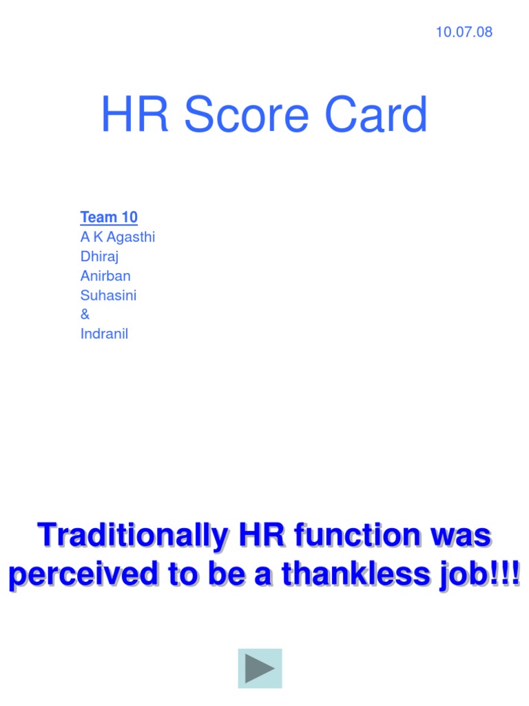 HR Scorecard: Linking Performance Metrics | PDF | Career & Growth