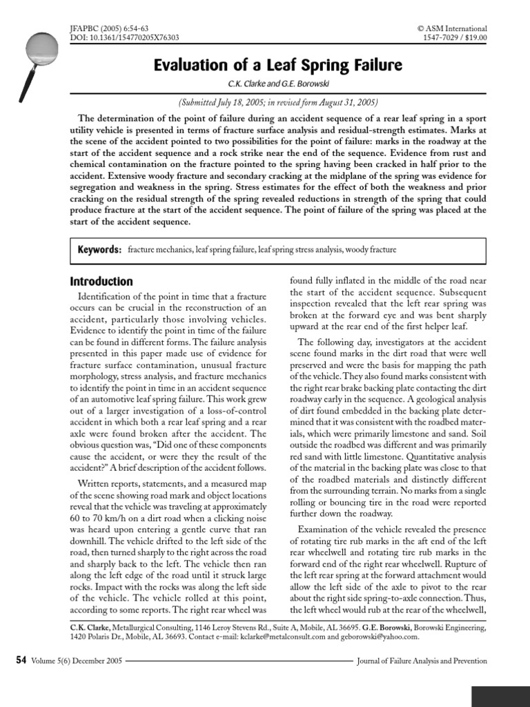 Evaluation of A Leaf Spring Failure | PDF