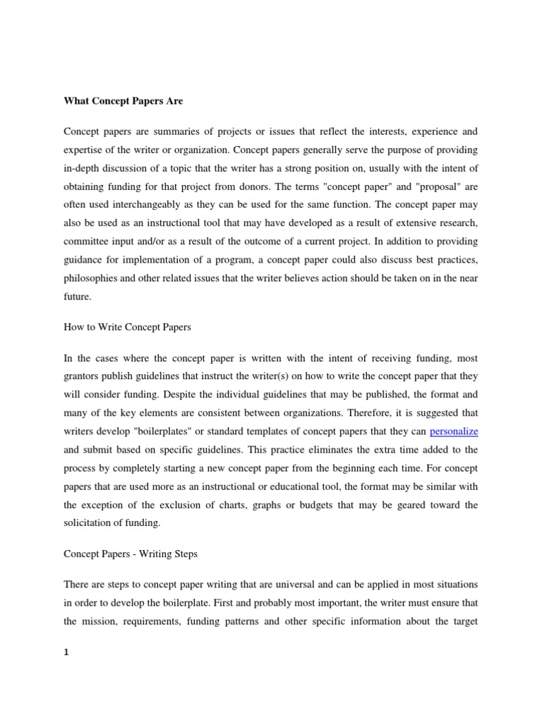 Concept Paper | PDF | Thesis | Citation