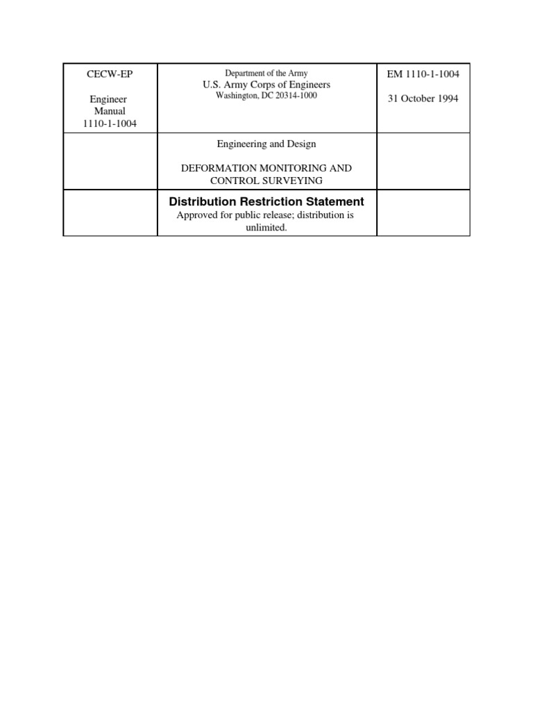 Deformation Monitoring and Control Surveying | PDF | Surveying | Geodesy