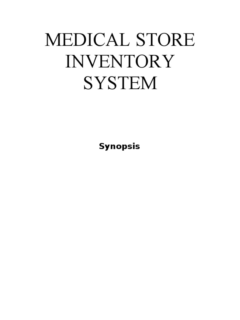 Medical Store Inventory Management System | PDF | Retail | Medical ...