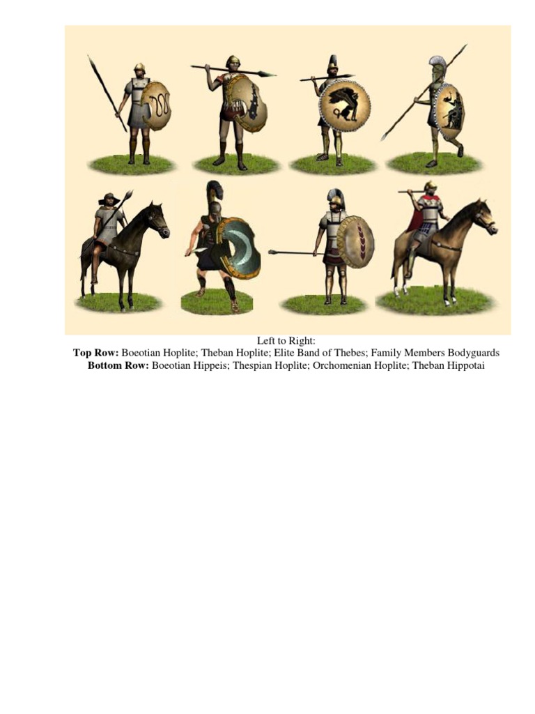 Boeotian and Theban Hoplites Overview | PDF | Religion & Spirituality