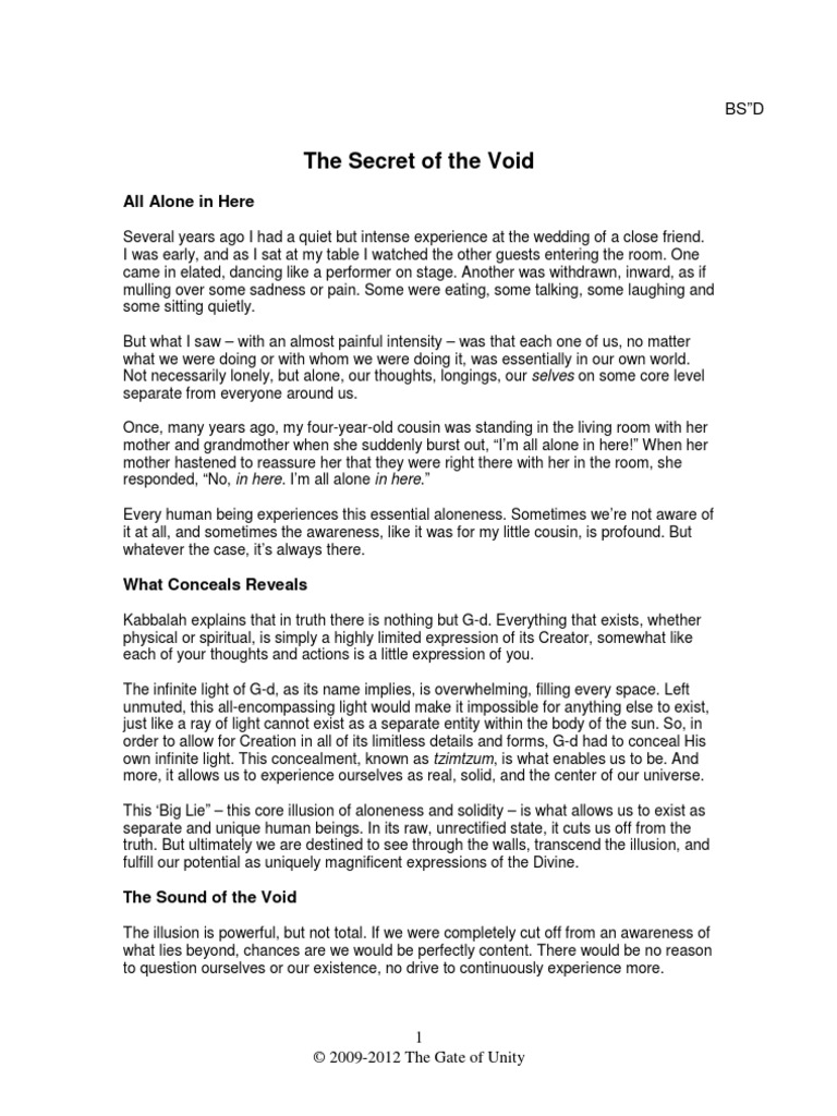The Secret of The Void | PDF | Self-Improvement