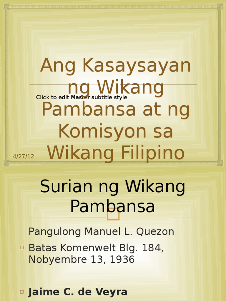Wikang Pambansa | PDF