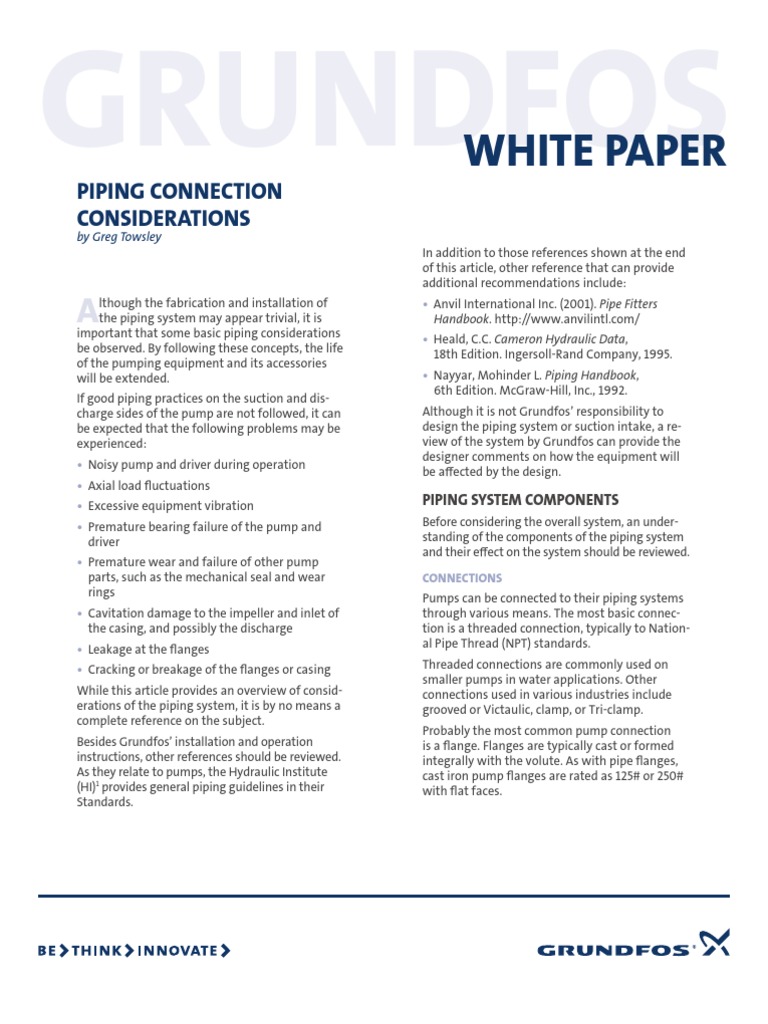 Piping Connection Considerations | PDF | Pump | Pipe (Fluid Conveyance)