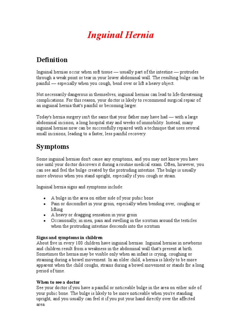 Inguinal Hernia | PDF | Abdomen | Medicine