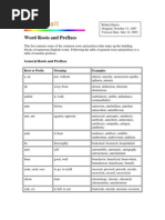 SAT / ACT Common Word Roots - Prefixes and Suffixes | PDF | English ...