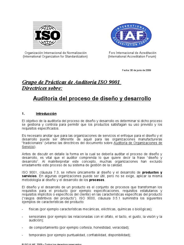 Auditar Procesos de Diseño y Desarrollo | PDF | Organización ...