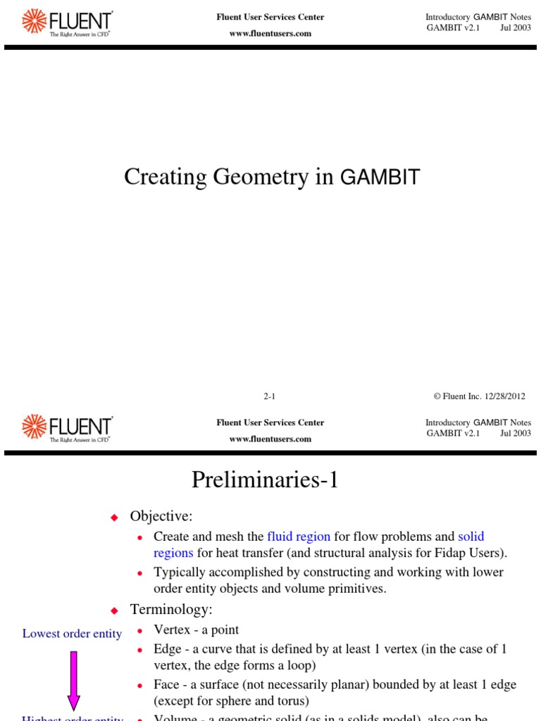 Fluent Gambit | PDF | Perpendicular | Cartesian Coordinate System