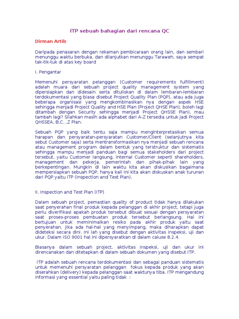 Intruksi Test Plan QC | PDF | Bisnis | Komputer