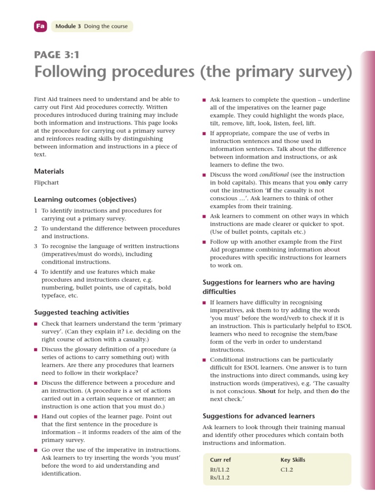 First Aid Module 3 - Doing The Course PDF | PDF | Heart | Acronym