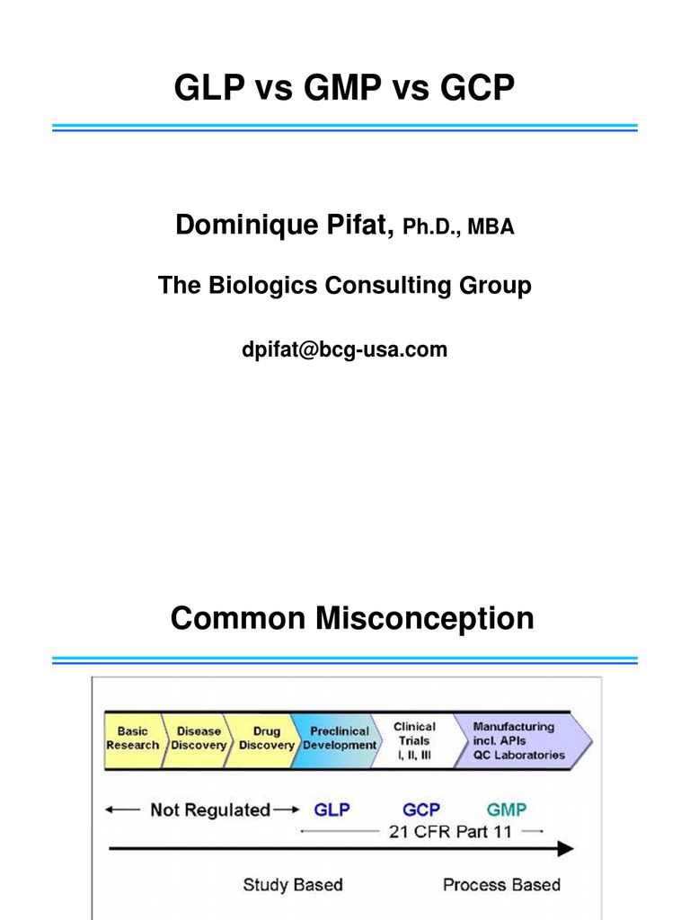 GLP Vs GMP Vs GCP | PDF