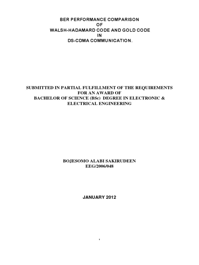 Project Report | PDF | Code Division Multiple Access | Modulation