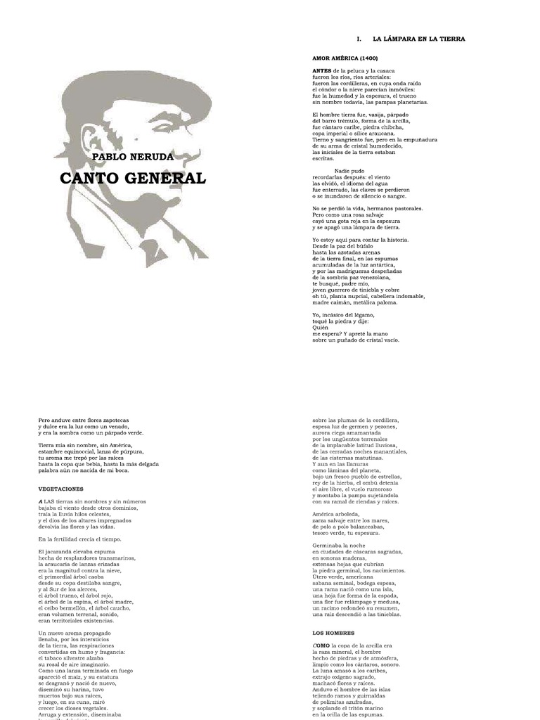Pablo Neruda - Canto General | PDF