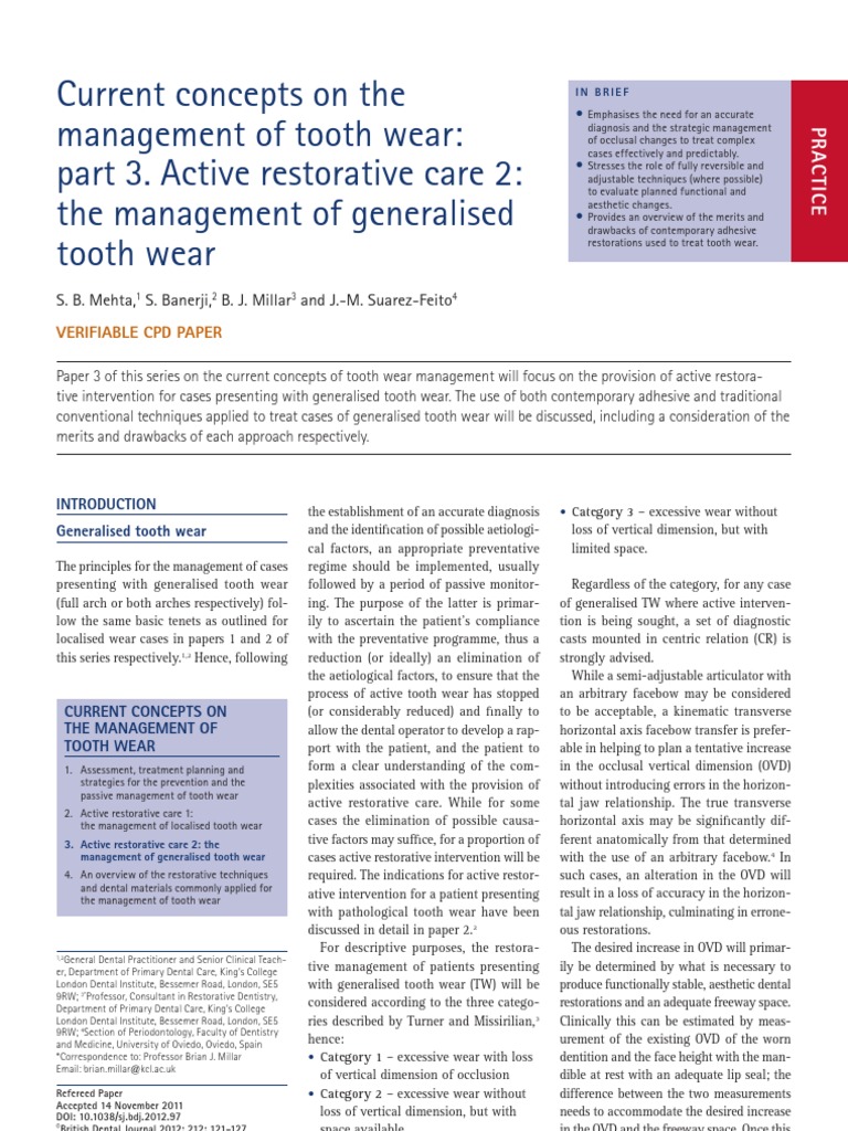 Wear MX of Teeth | PDF