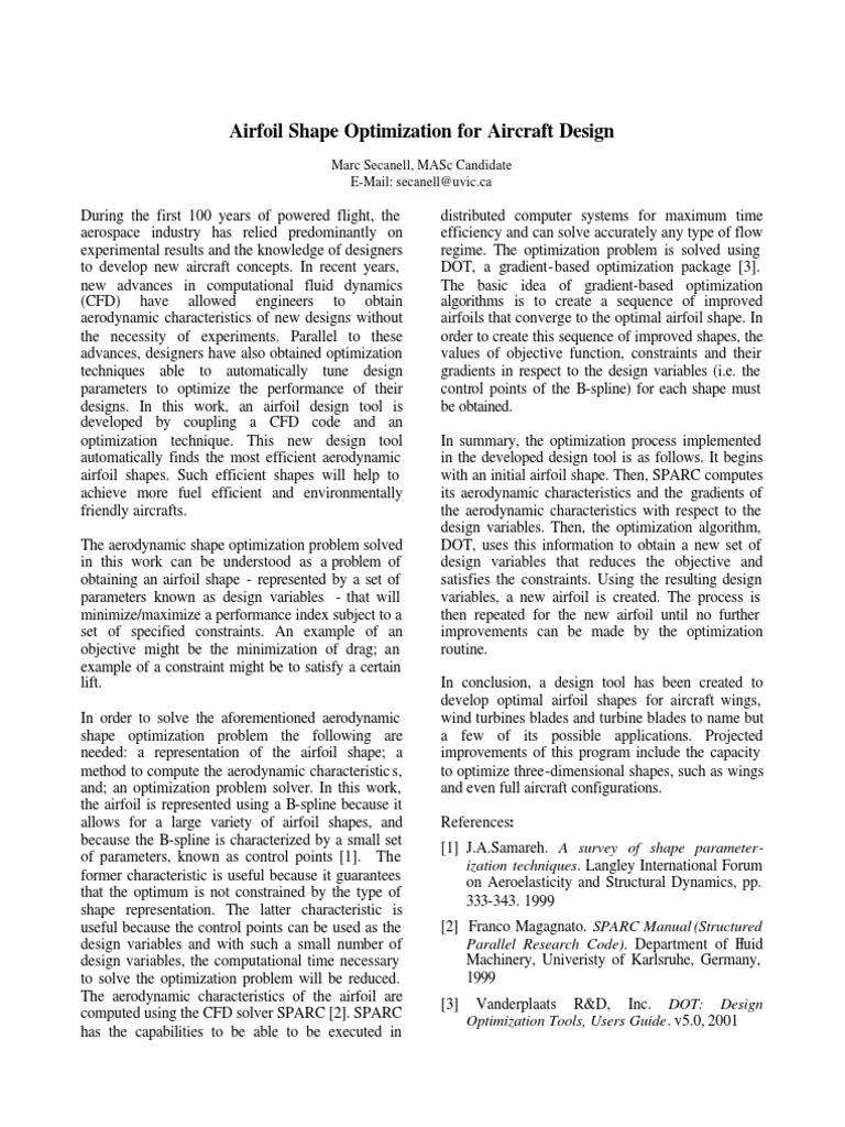 Airfoil Shape Optimization | PDF | Airfoil | Mathematical Optimization