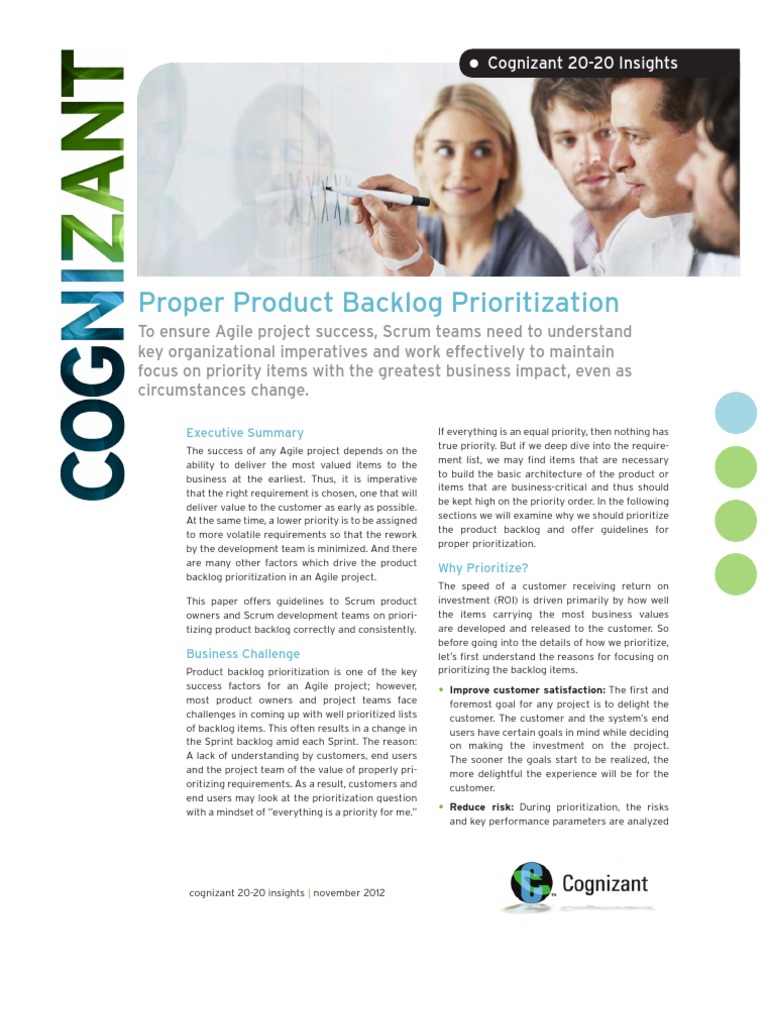 Proper Product Backlog Prioritization Pdf Scrum Software