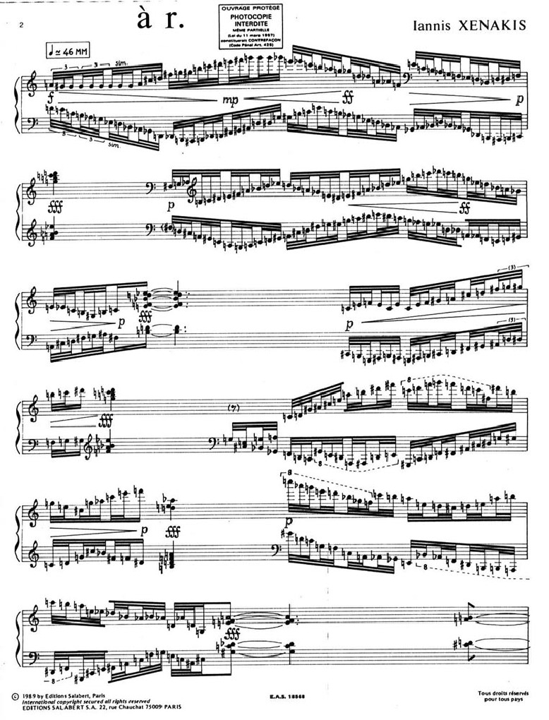 Xenakis - A R. For Piano | PDF