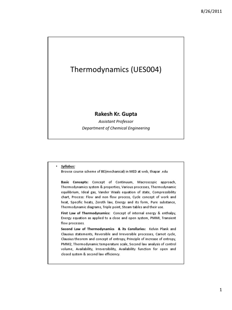 An Introduction to Basic Concepts of Thermodynamics Including Systems ...