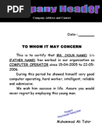 Driver Experience Certificate Format 3 | PDF