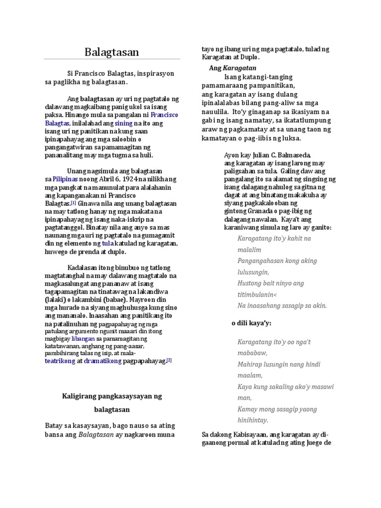 Balagtasan | PDF